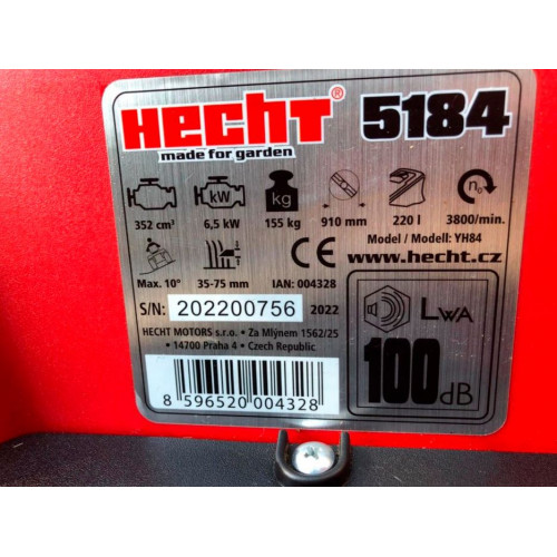 Dārza, mauriņa traktors - zāles pļāvējs 84cm, 352cm3 no Hecht (HECHT 5184)